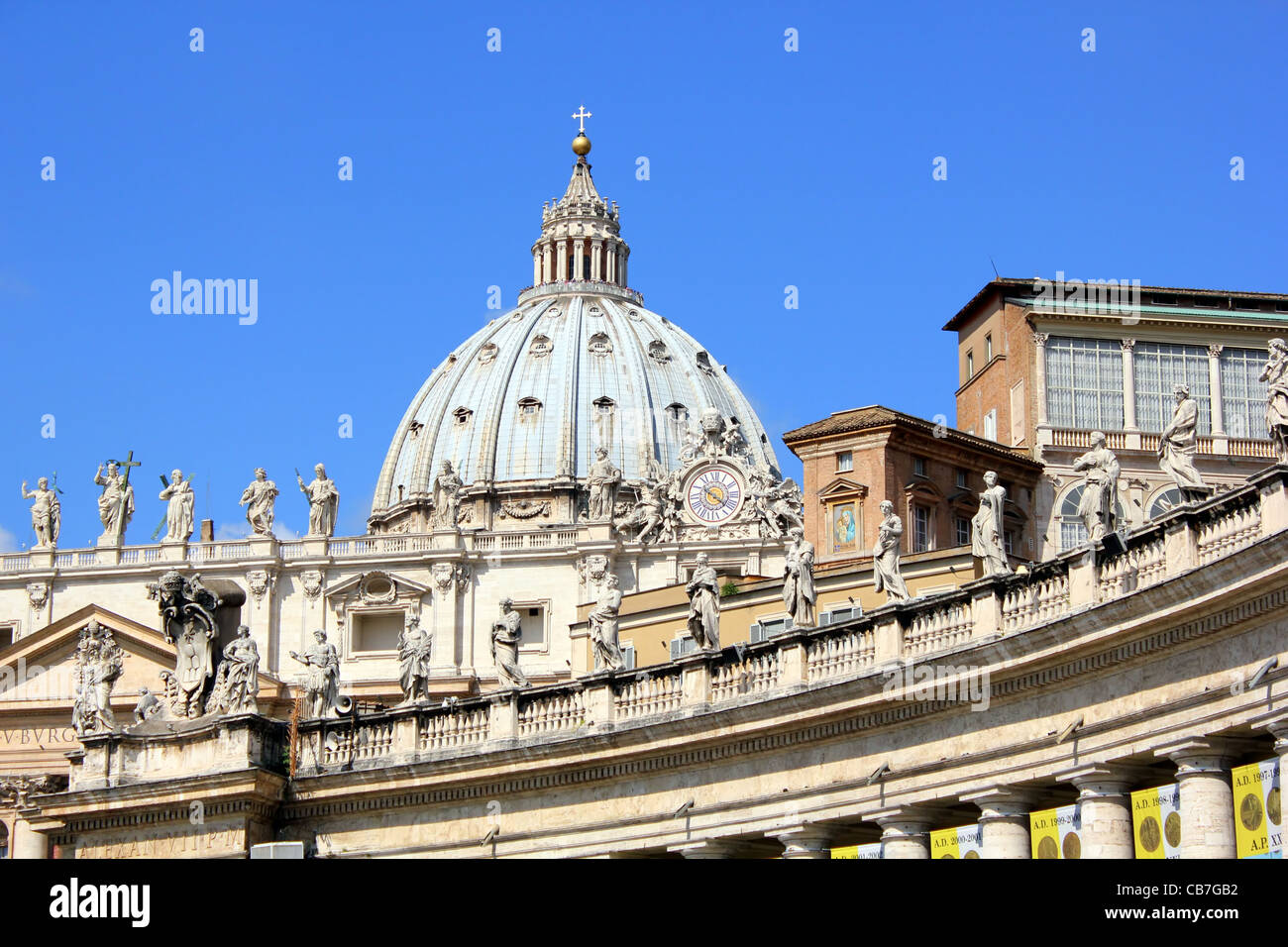 The stunning Dome of Saint Peter's Cathedral surrounded by blue sky ...