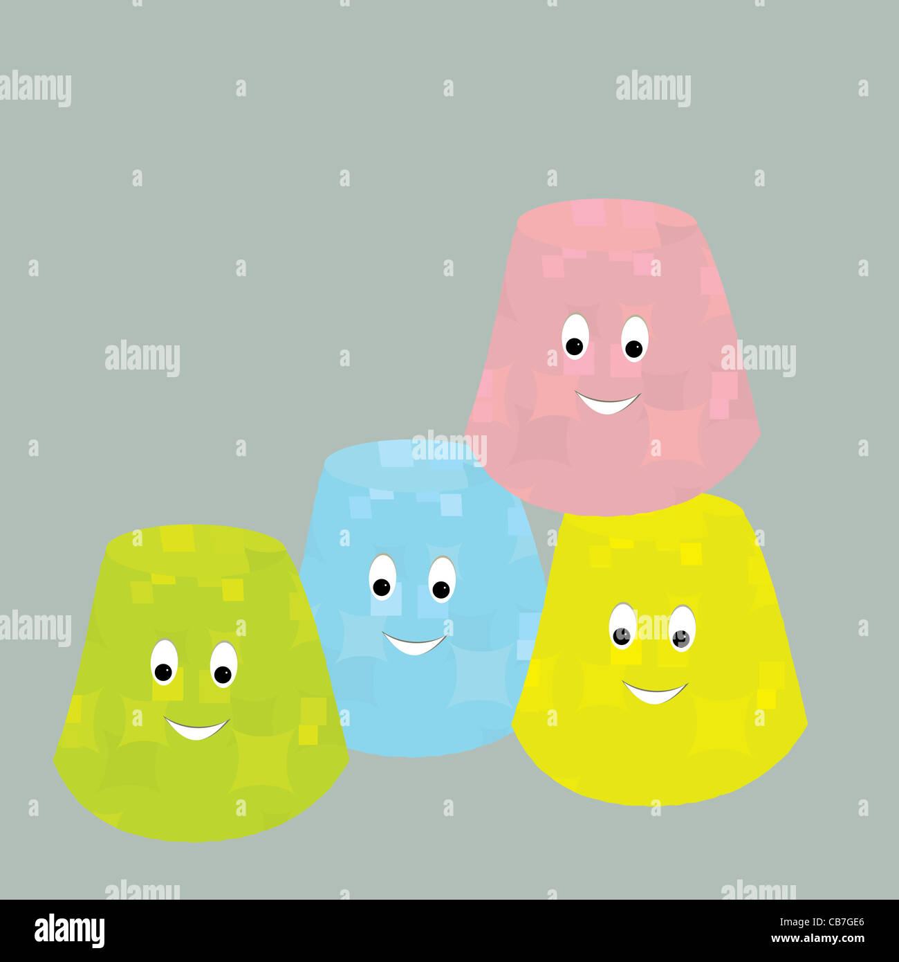 Smiling gumdrop characters Stock Photo - Alamy