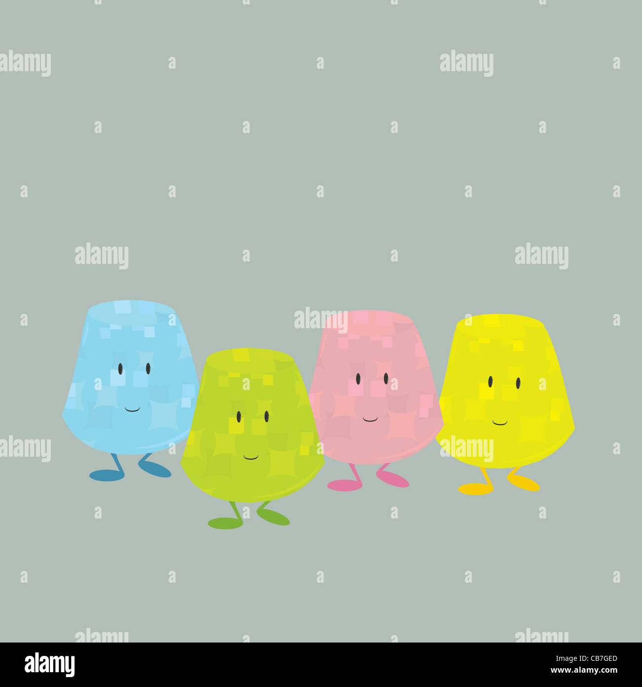 Smiling gumdrop characters Stock Photo - Alamy