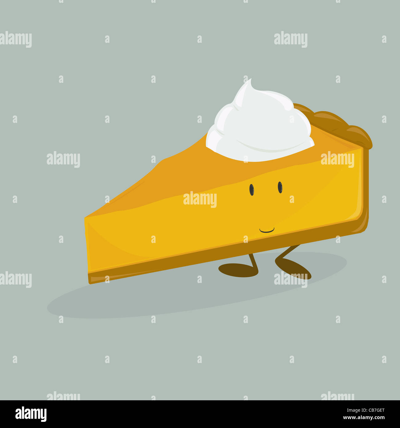 Smiling pumpkin pie character Stock Photo - Alamy