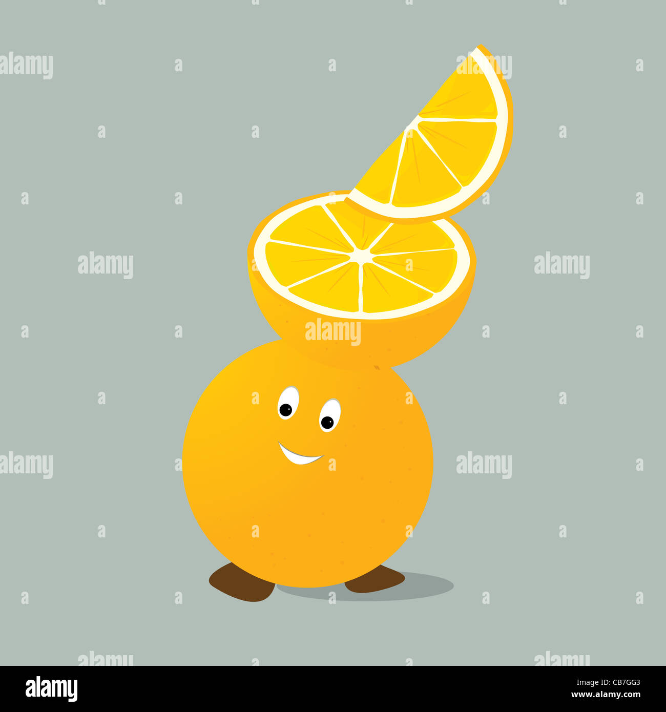 Smiling orange character Stock Photo - Alamy