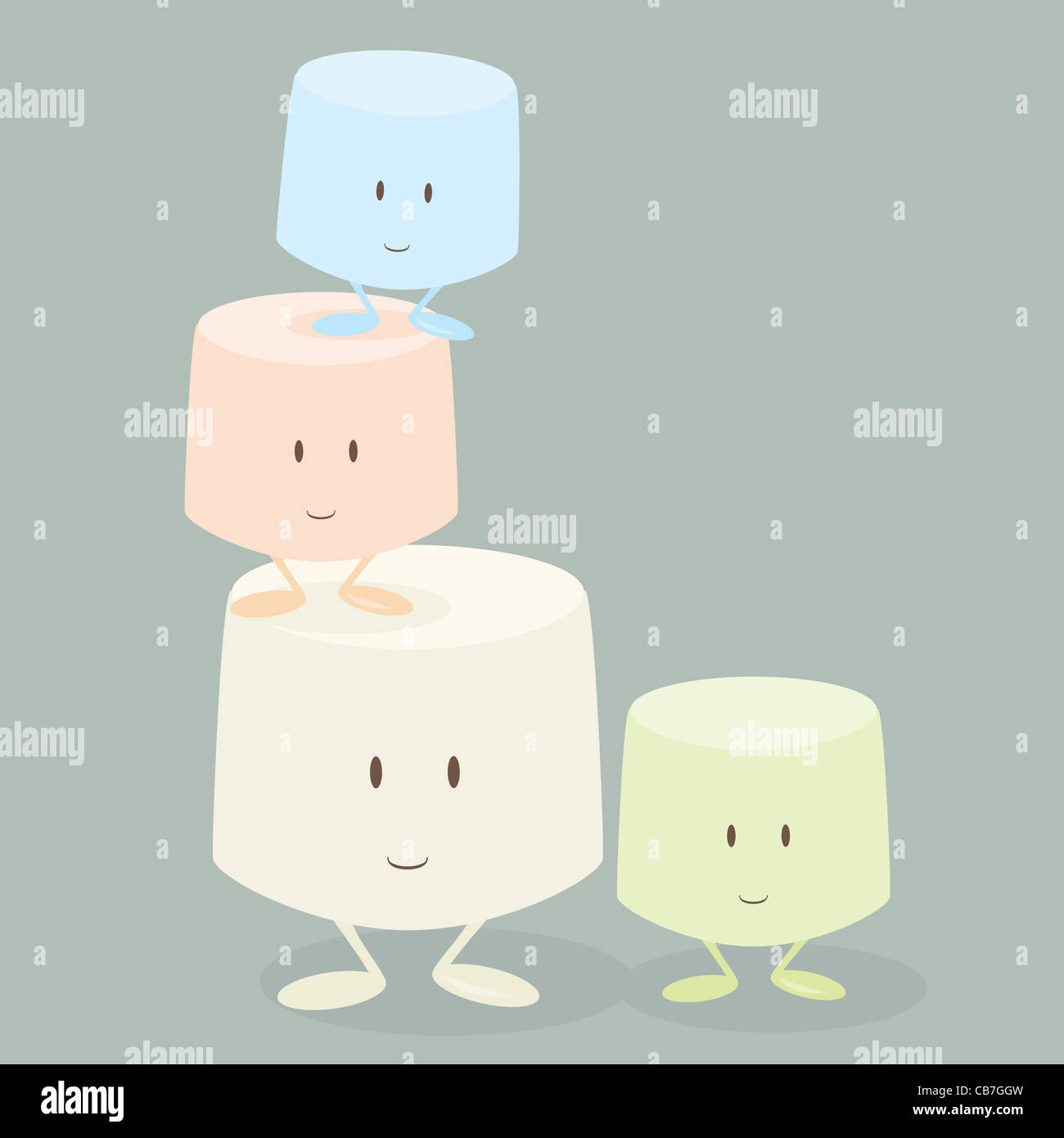 Smiling marshmallow characters Stock Photo - Alamy