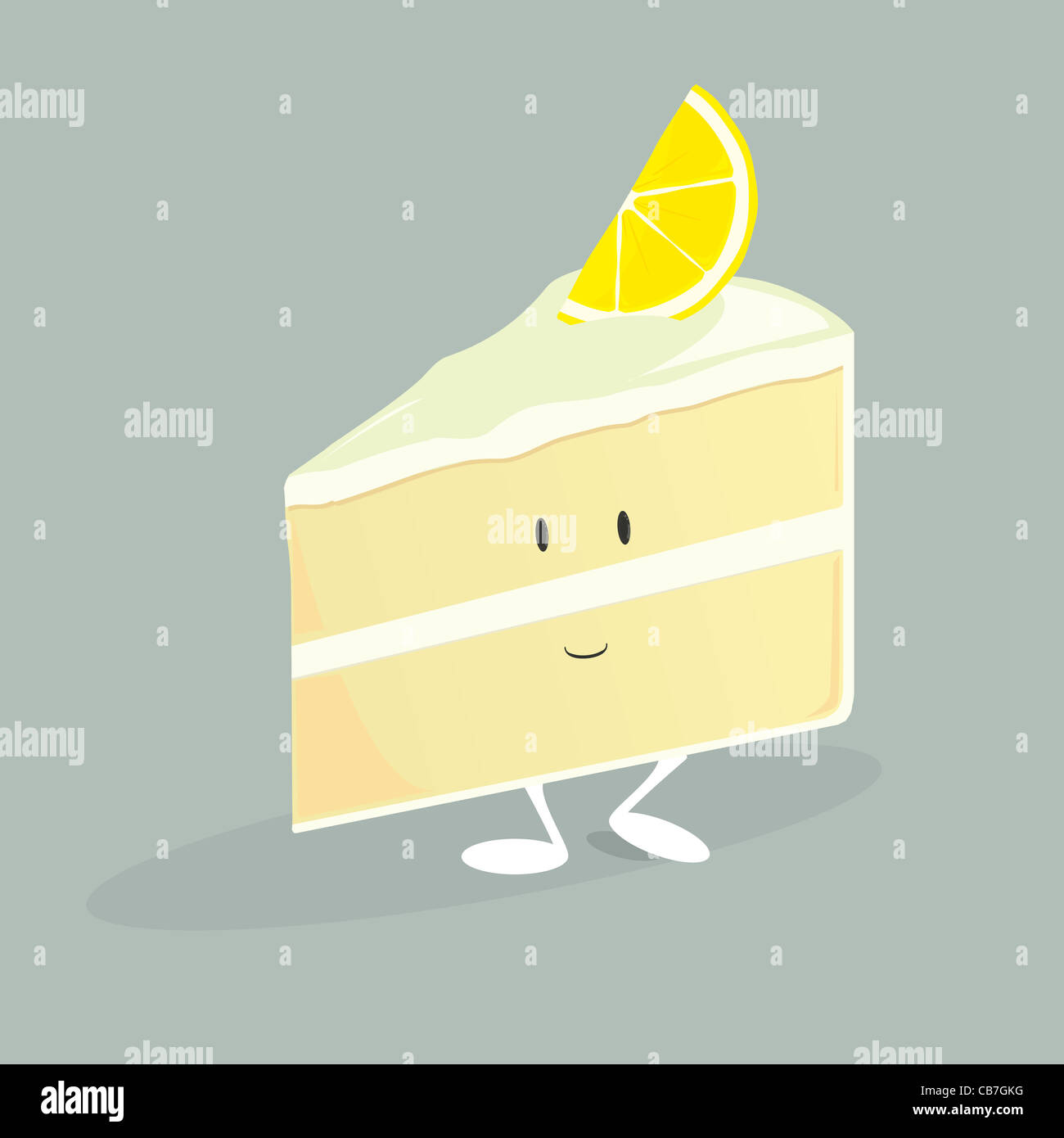 Smiling lemon cake character Stock Photo - Alamy
