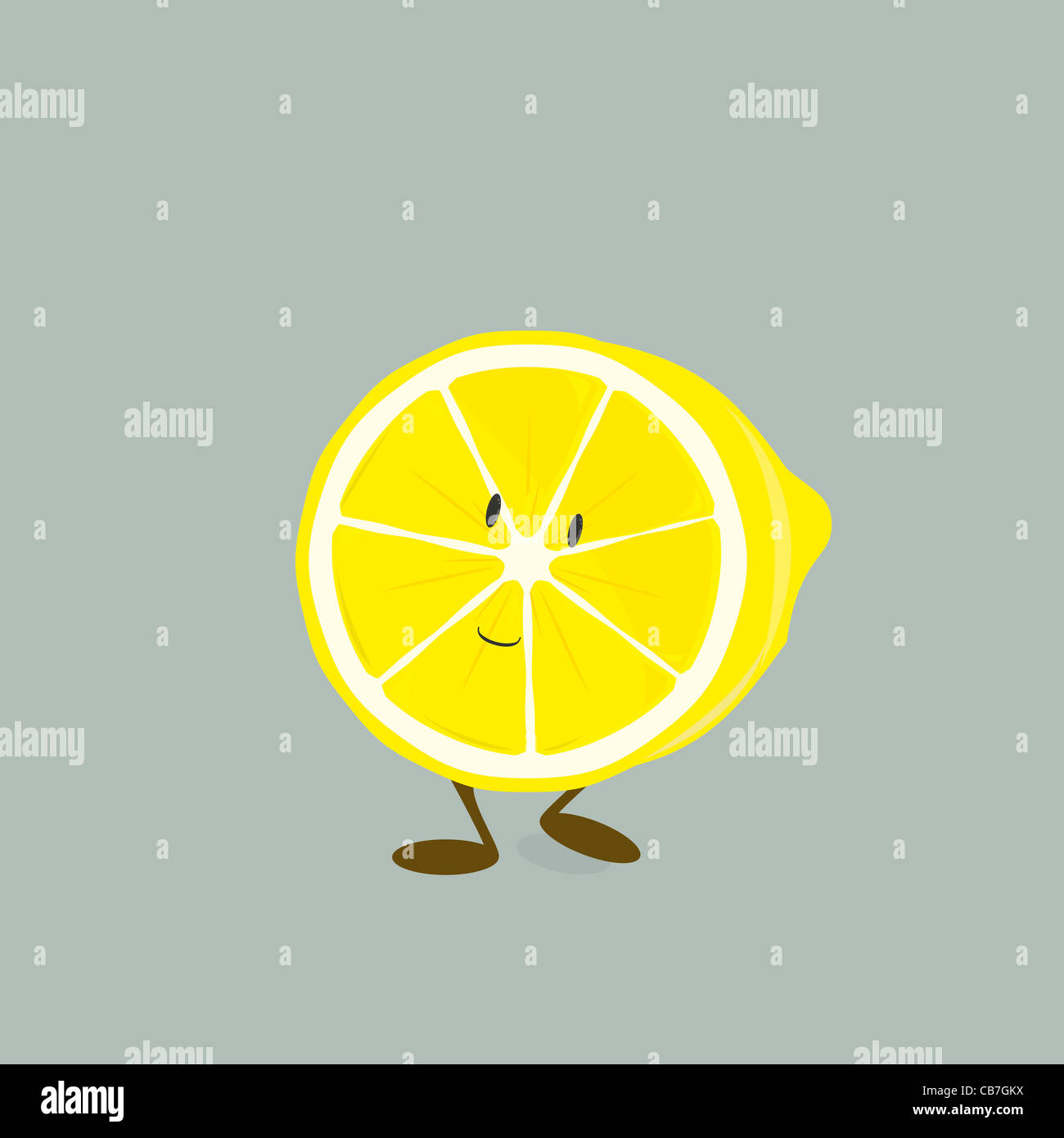 Smiling lemon character Stock Photo - Alamy