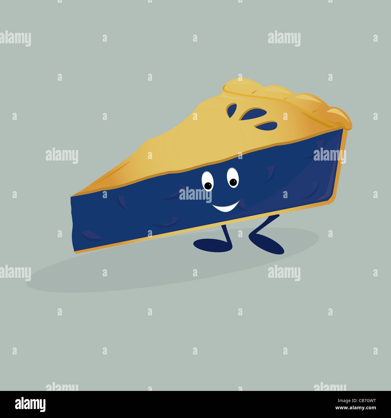 Smiling blueberry pie character Stock Photo - Alamy