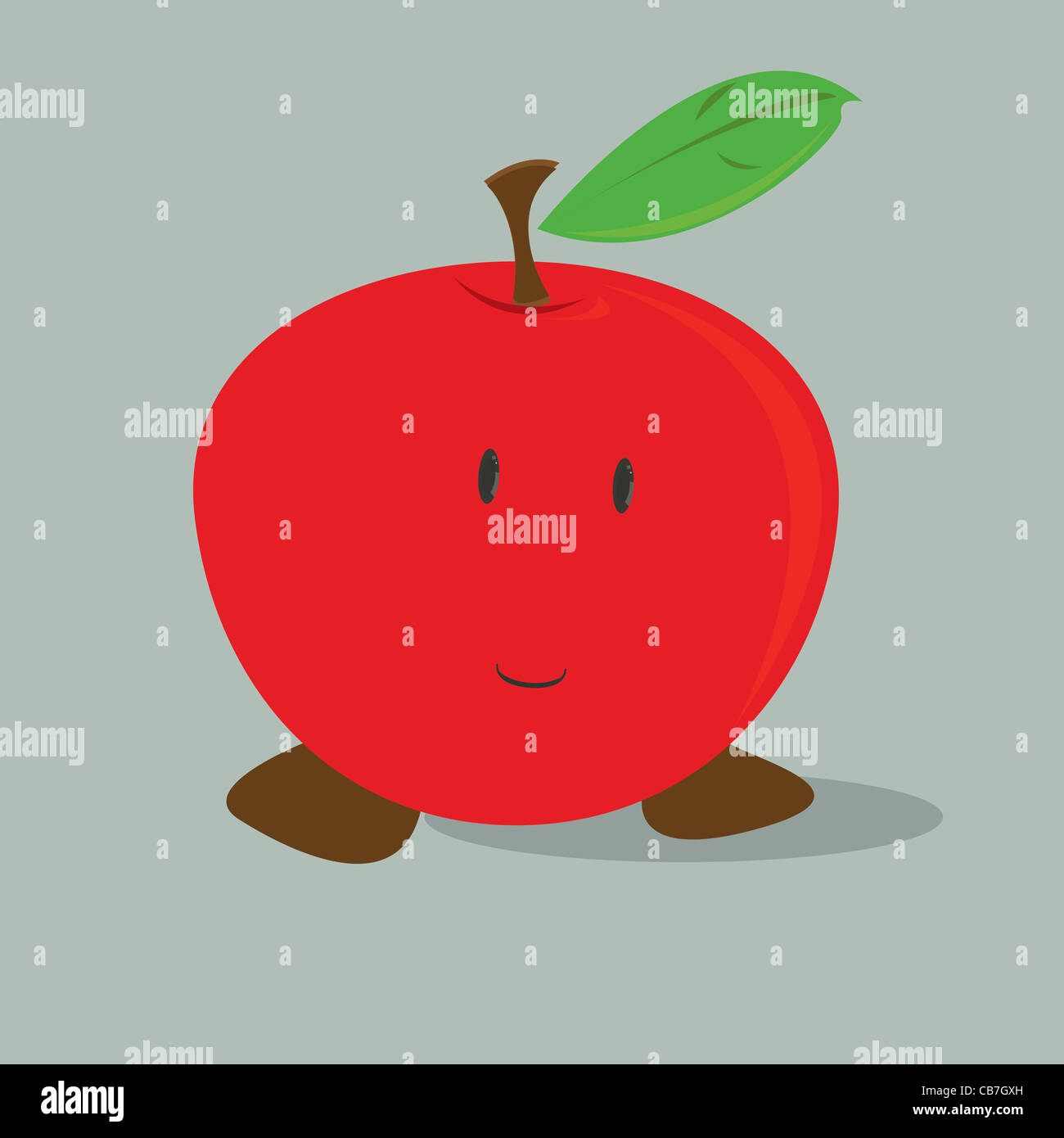 Smiling apple character Stock Photo - Alamy