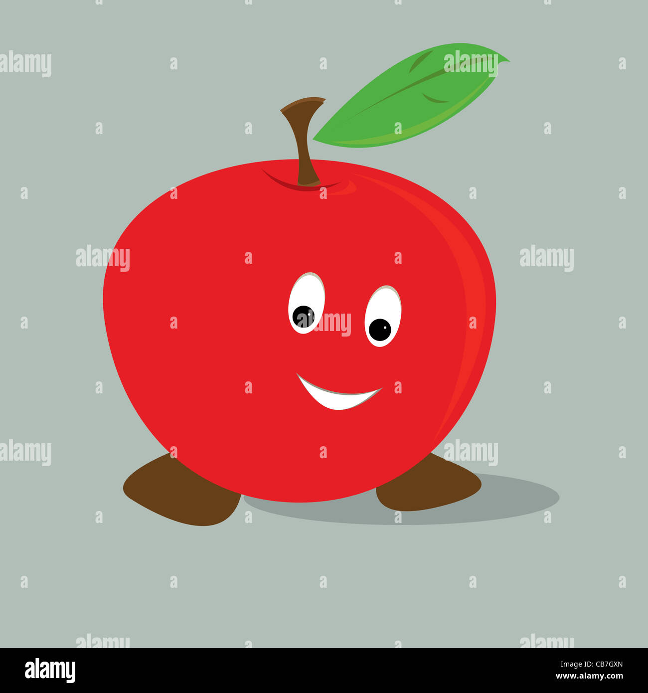 Smiling apple character Stock Photo - Alamy