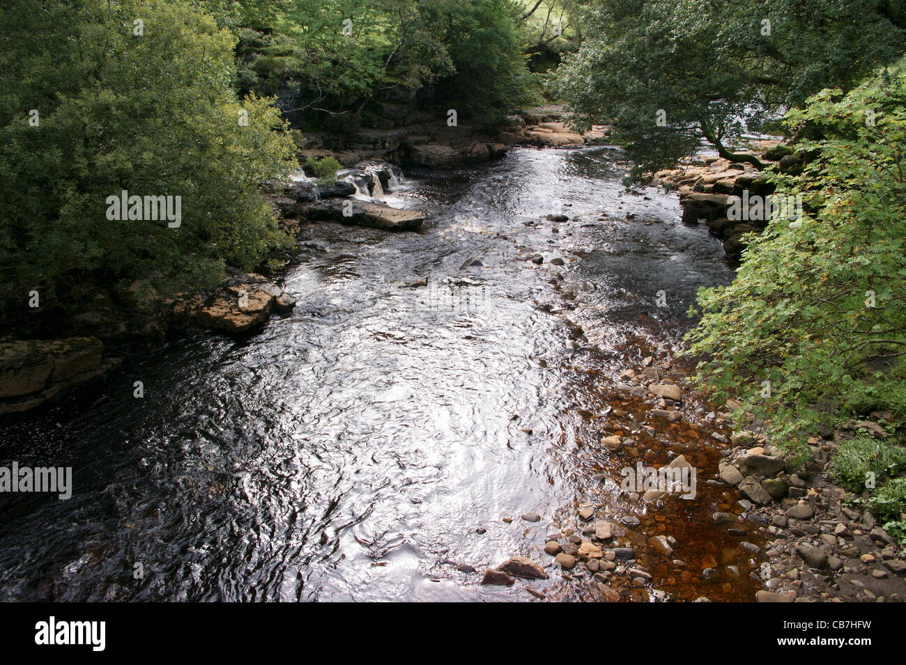 Kisdon Force waterfall, river Swale, on the Pennine Way, Keld ...