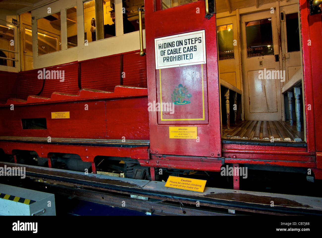 Antique vintage cable car in museum Wellington New Zealand Stock Photo ...