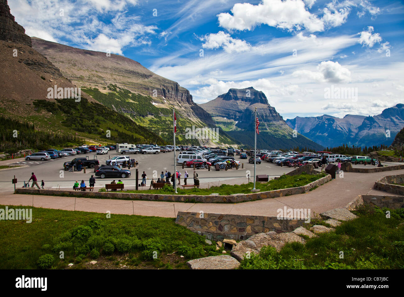 Logan Pass visitor center In Glacier National Park in Montana Stock ...