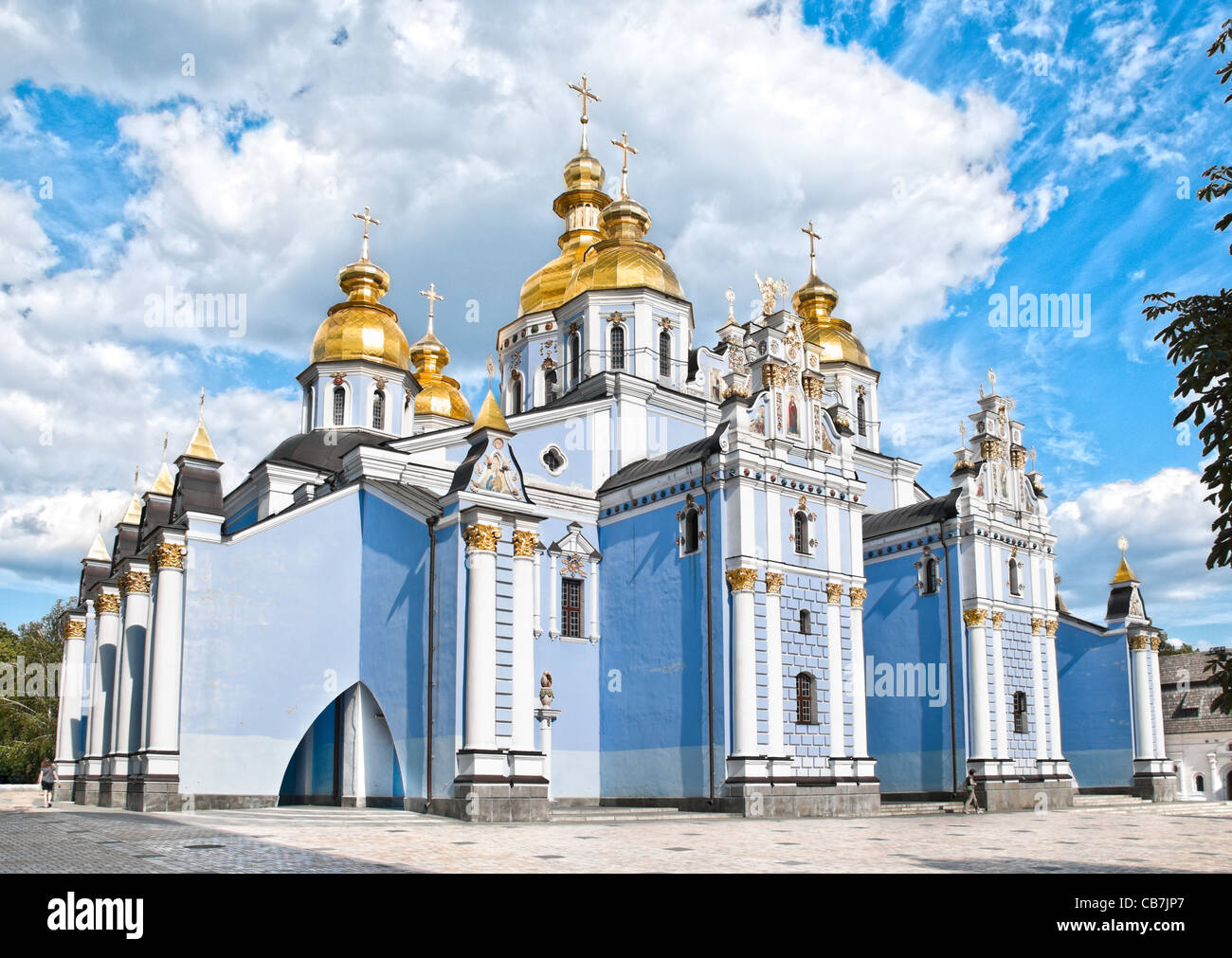 beautiful old St. Michael's Golden-Domed Monastery with blue cloudy sky ...
