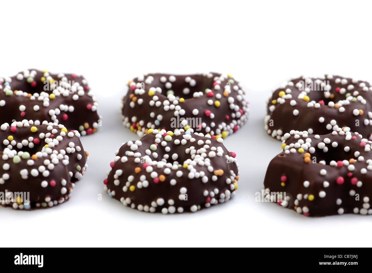 Many sugar curls isolated on white background Stock Photo - Alamy