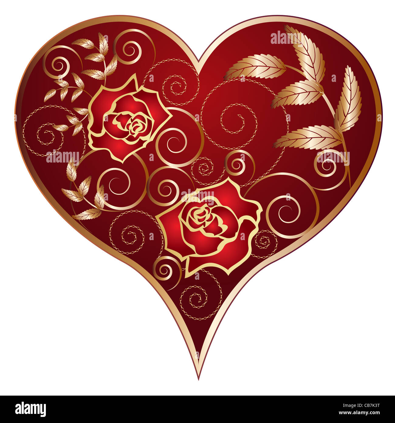 valentines pattern with heart, roses and chains Stock Photo - Alamy