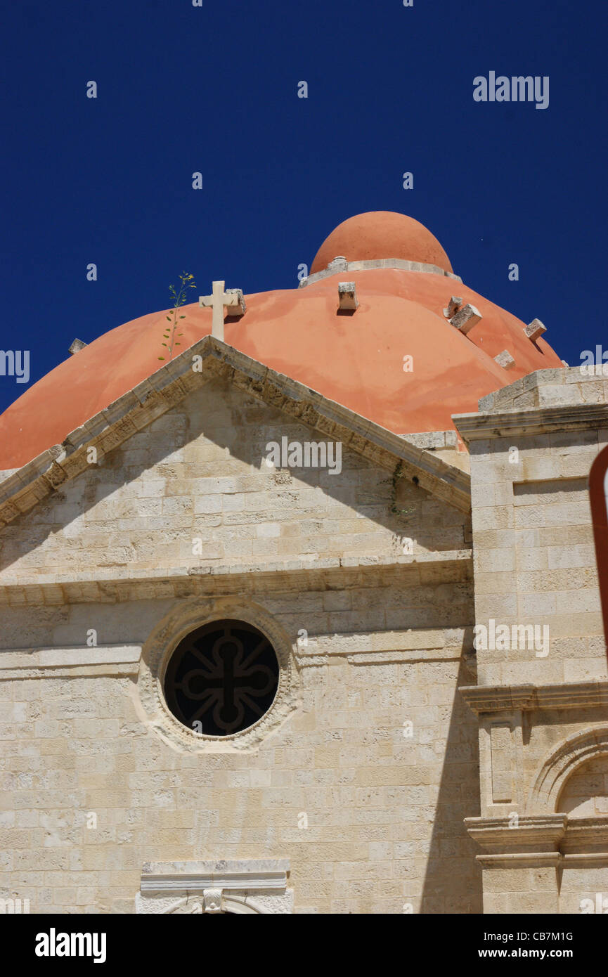 Greek church dome against the blue sky Stock Photo - Alamy
