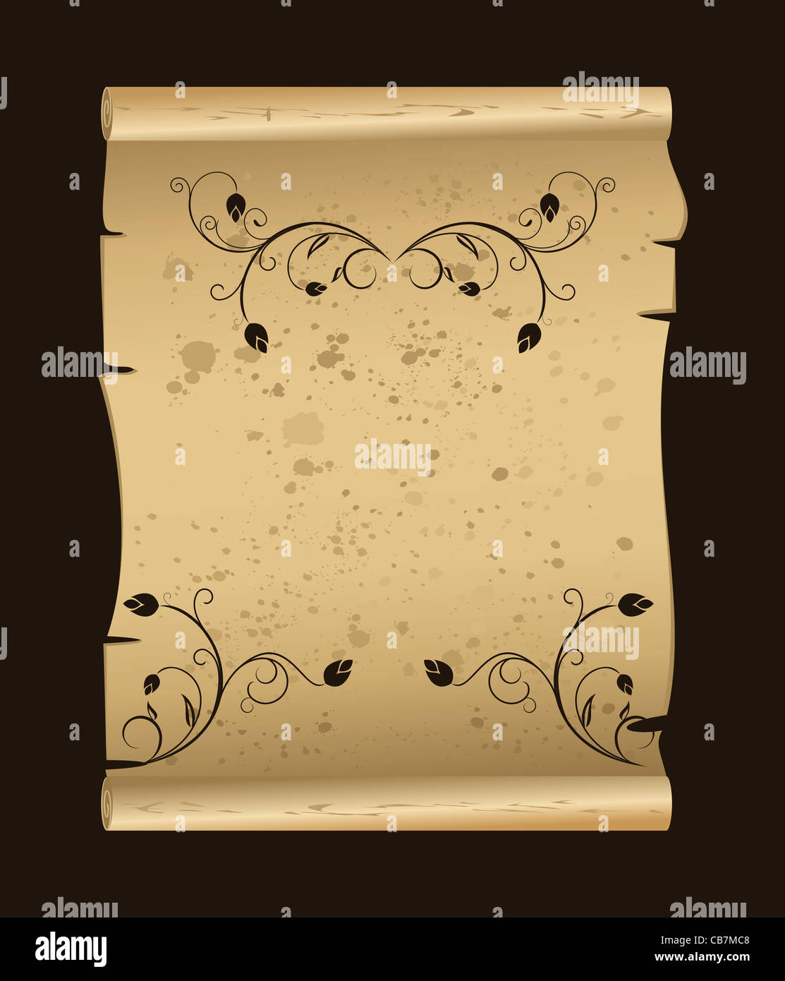 Illustration of retro grunge scroll - vector Stock Photo - Alamy