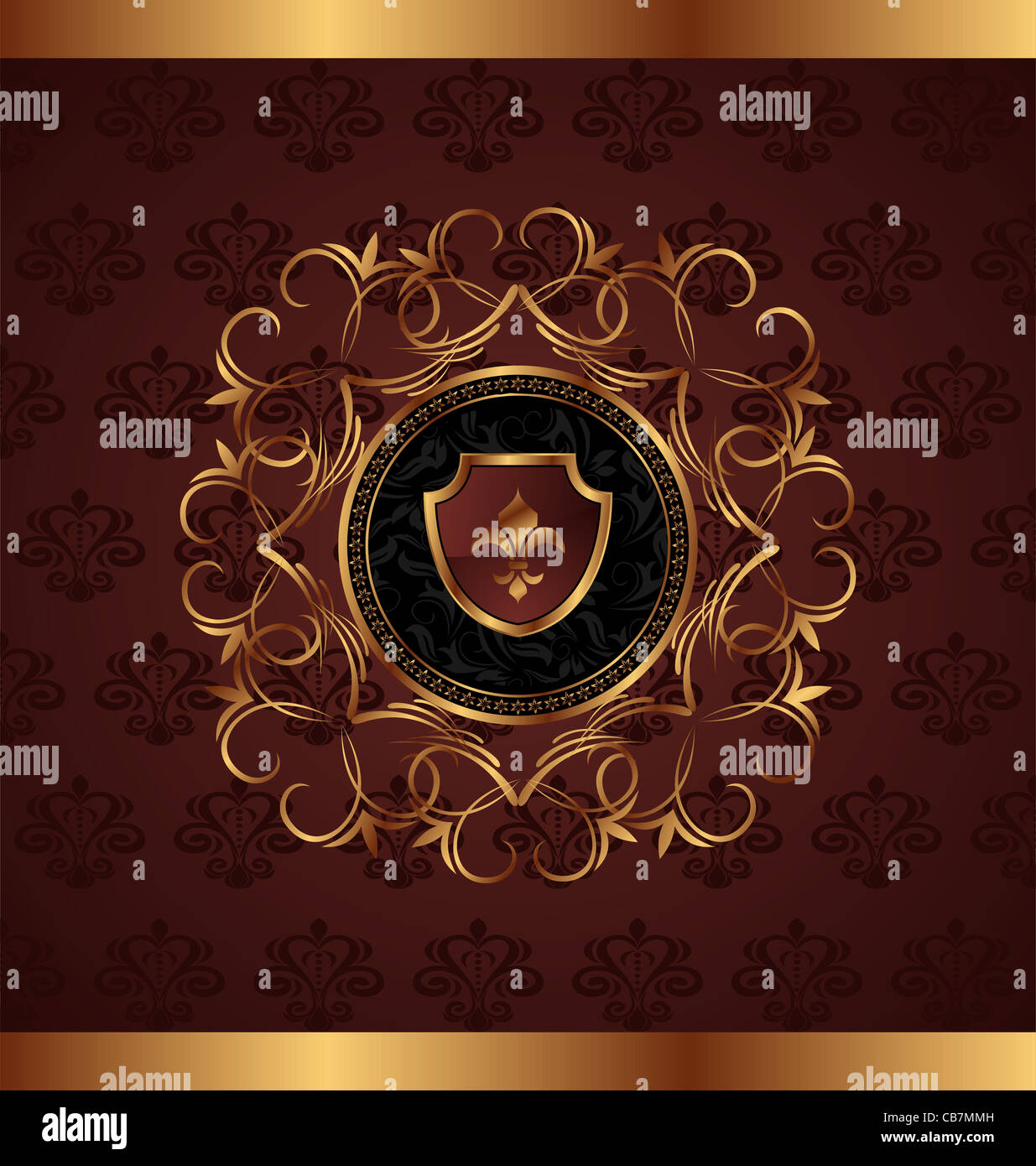 Illustration ornate decorative golden frame - vector Stock Photo - Alamy