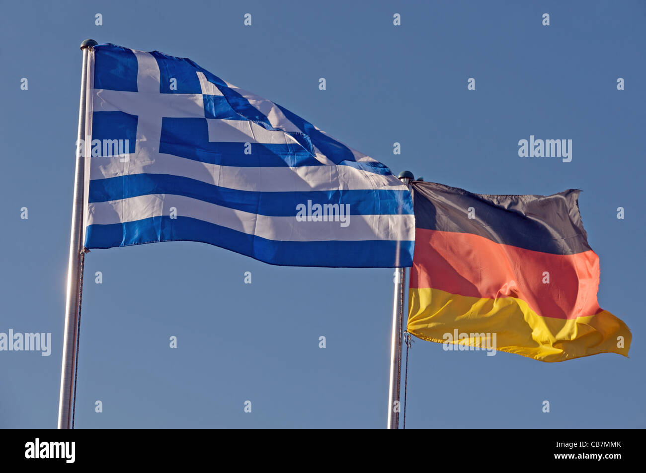 Greek and German flags Stock Photo - Alamy