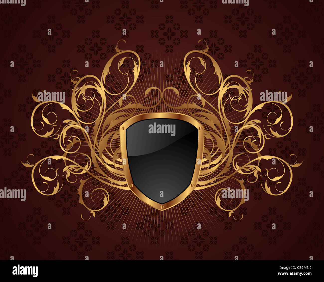 Illustration ornate heraldic shield - vector Stock Photo - Alamy
