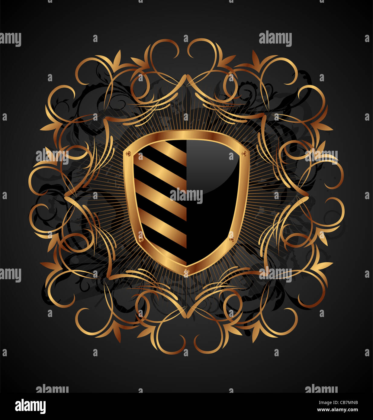 Illustration ornate heraldic shield - vector Stock Photo - Alamy