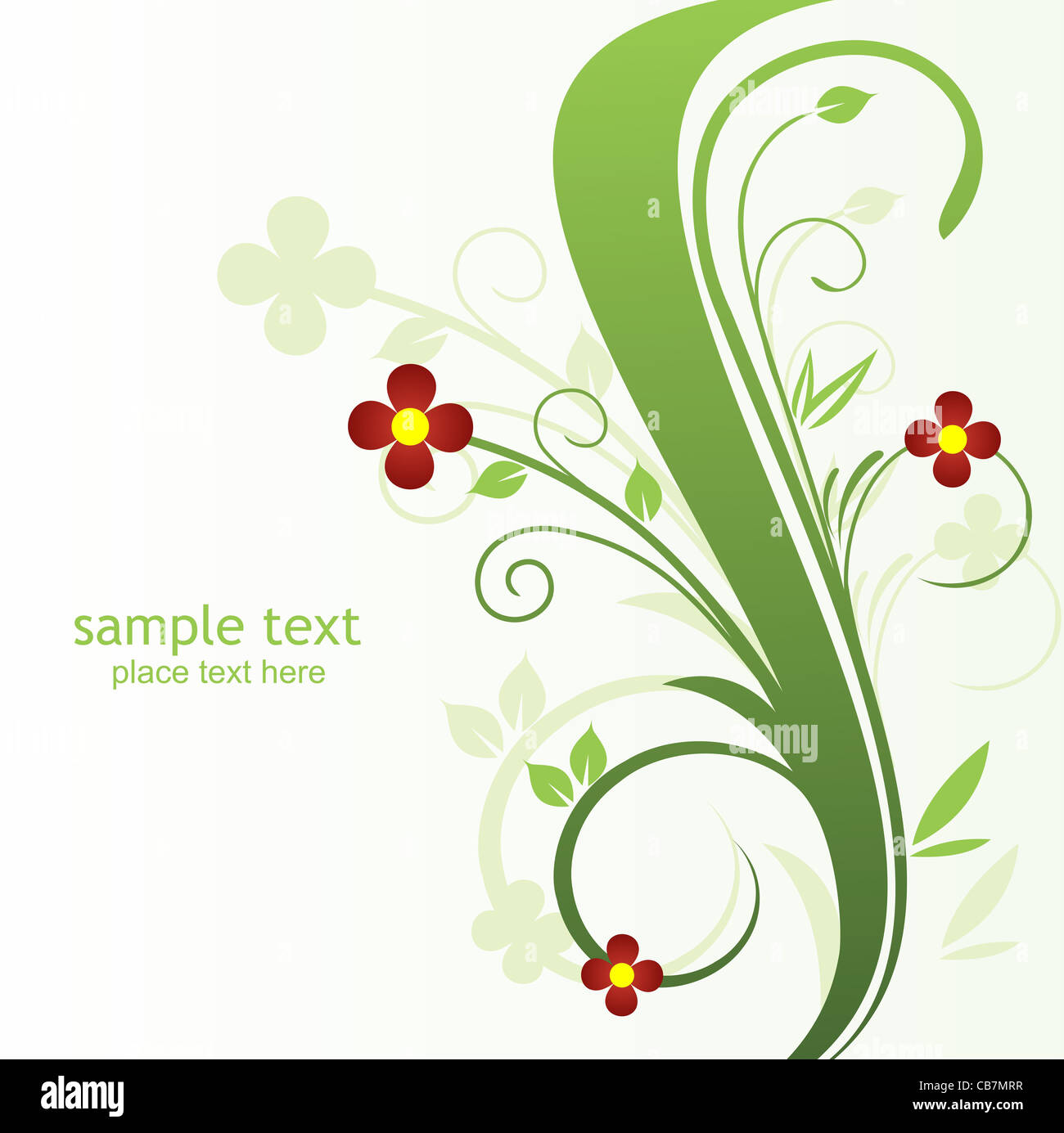 Vector green spring floral background for design card or invitation ...