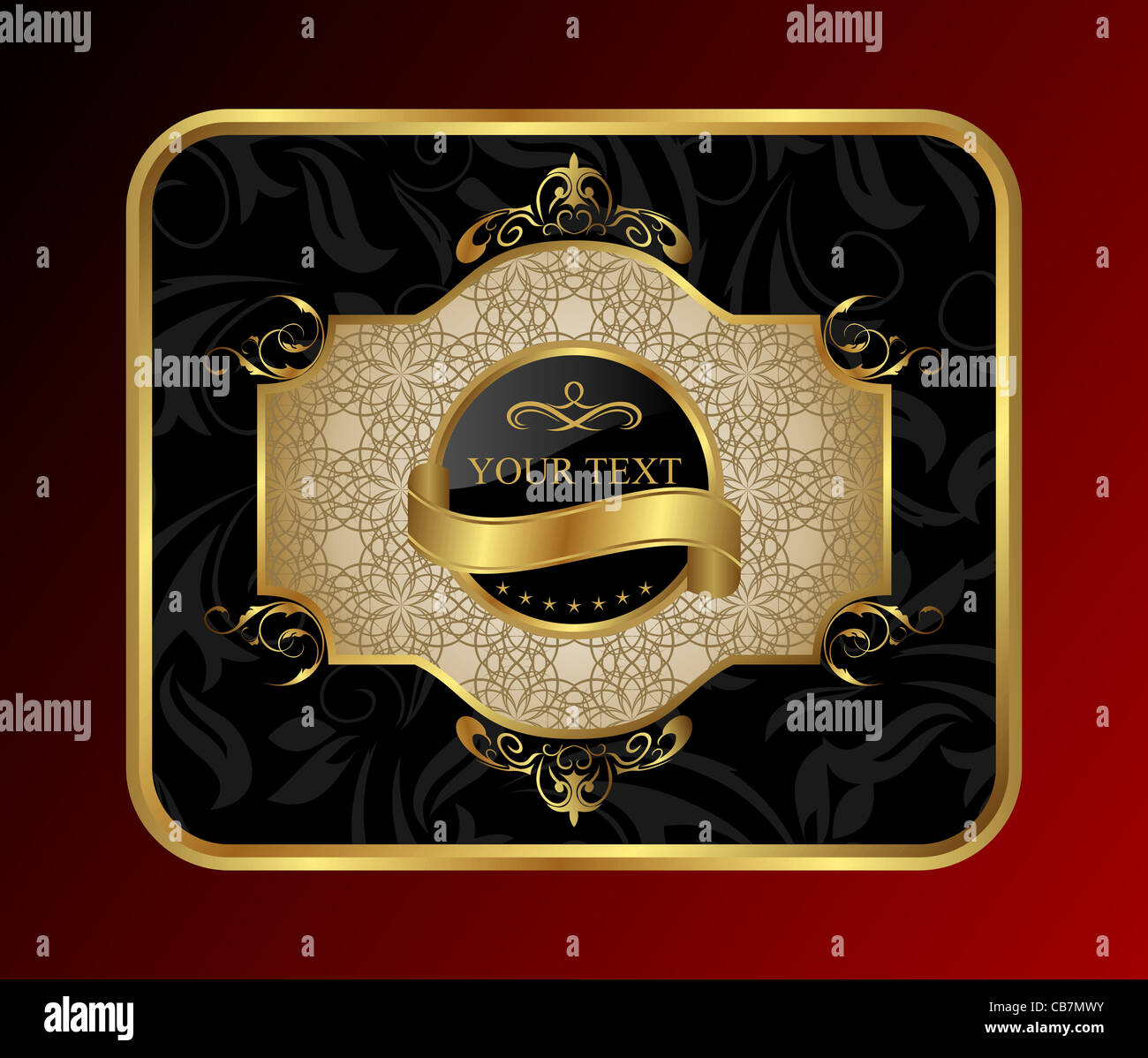Illustration ornate decorative golden frame - vector Stock Photo - Alamy