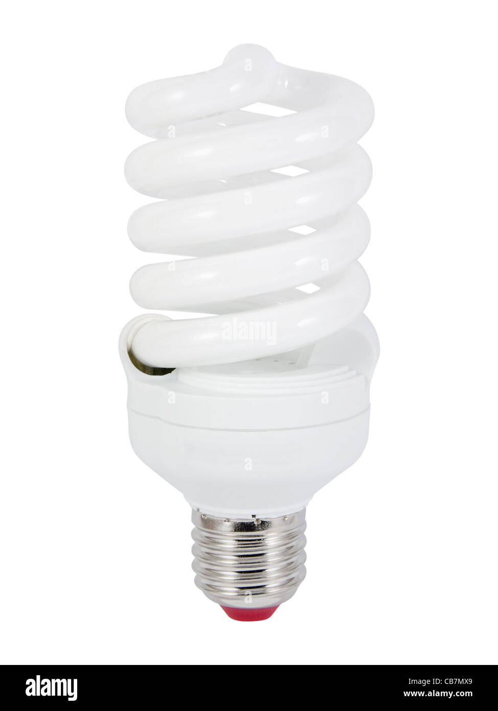 Energy saving fluorescent light bulb (CFL). Isolated on white ...