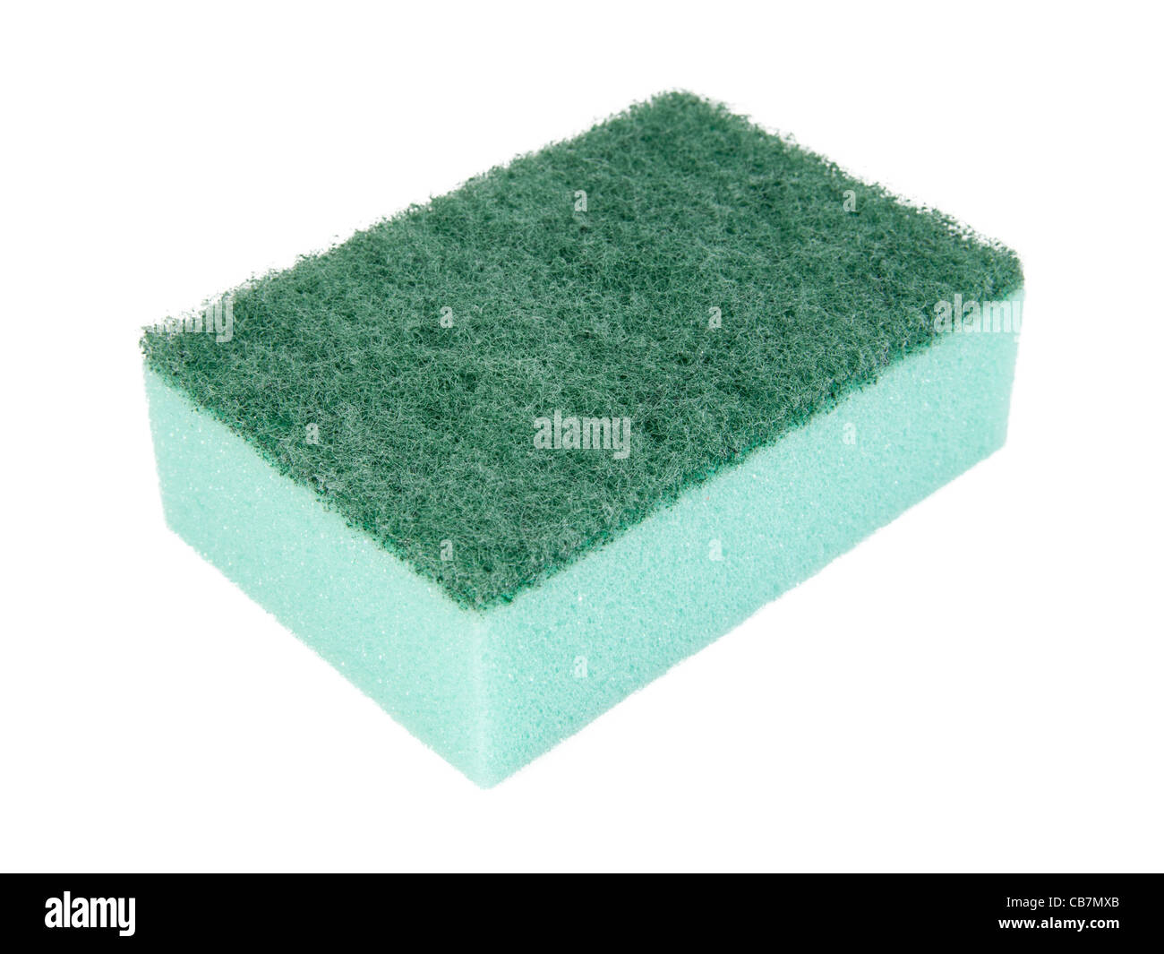 Green kitchen sponge. Isolated on white background Stock Photo - Alamy