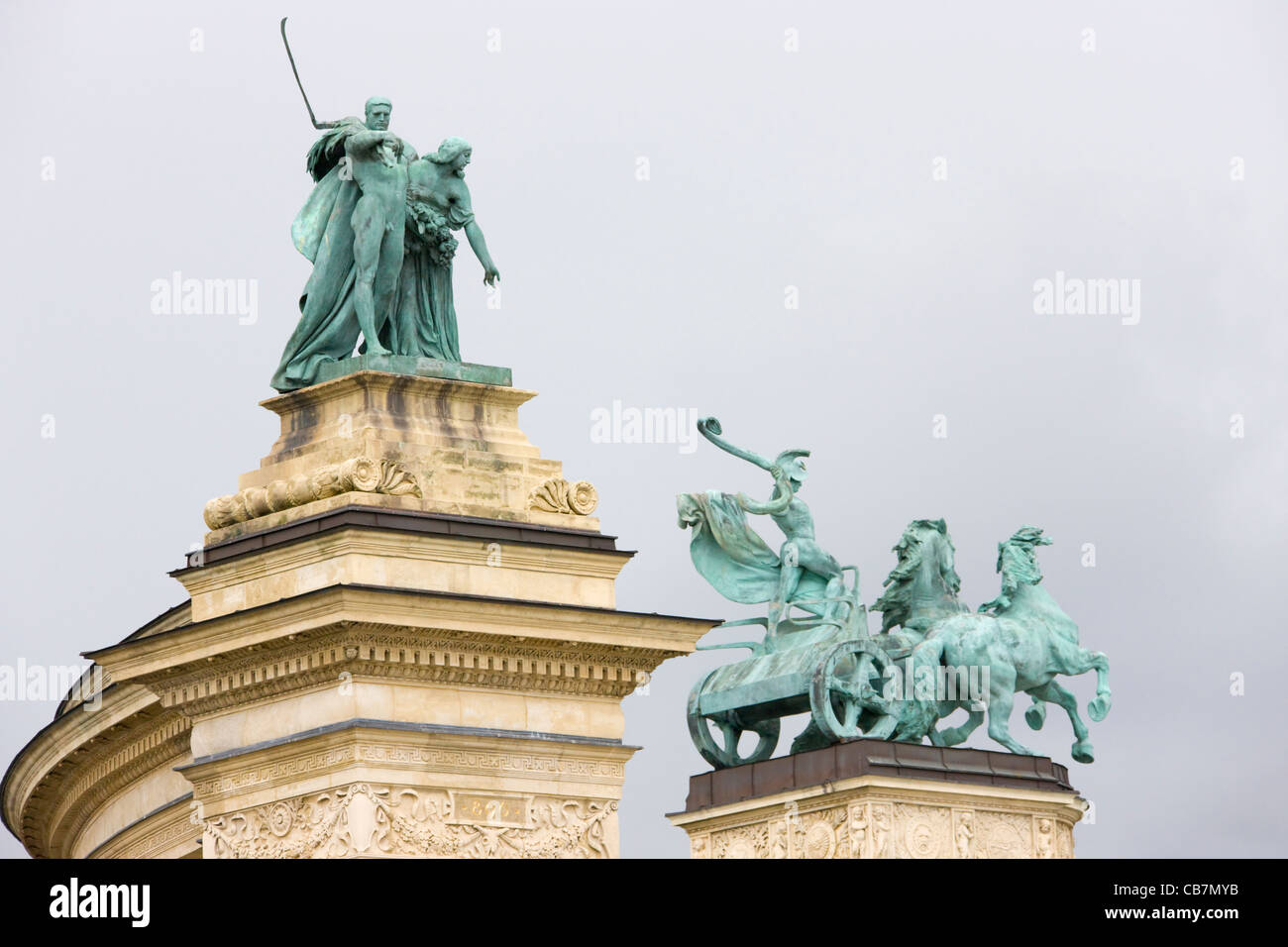 Statue in Heroes' Square, Budapest, Hungary Stock Photo - Alamy
