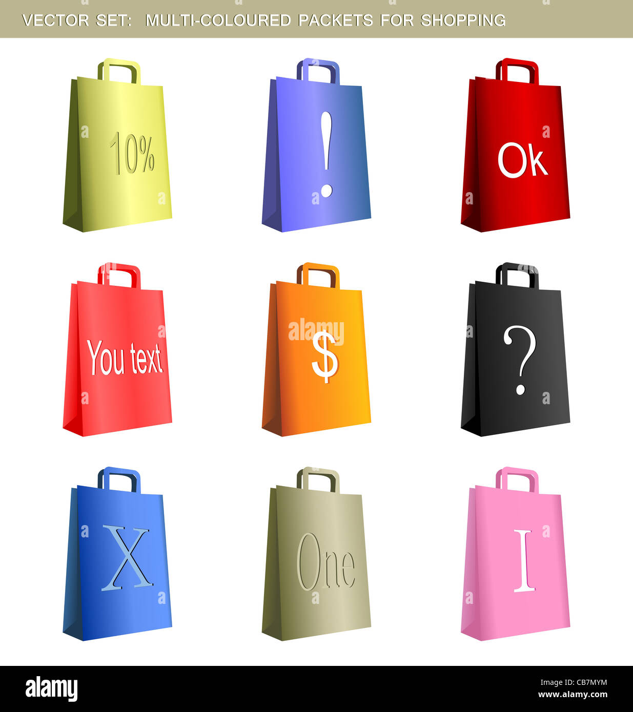 Realistic illustration of packet for shopping Stock Photo - Alamy