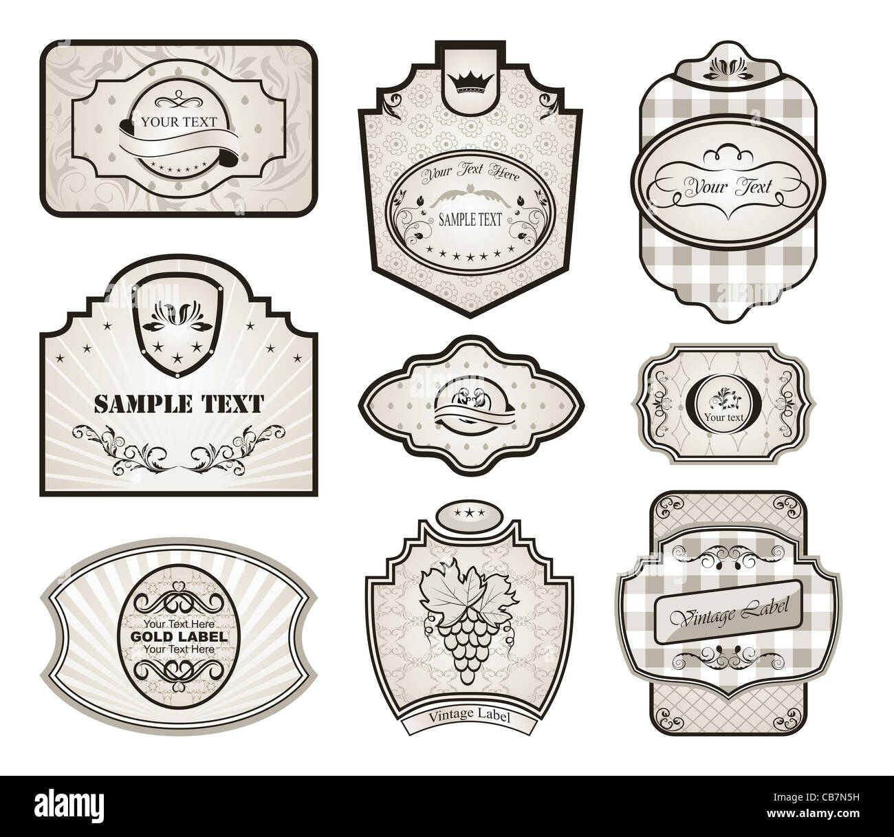 Illustration set retro variation vintage labels - vector Stock Photo ...