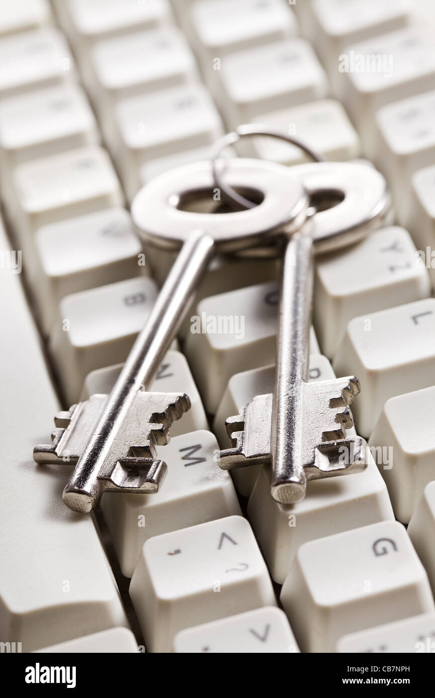 the safe internet.concept with safe key and keyboard Stock Photo - Alamy