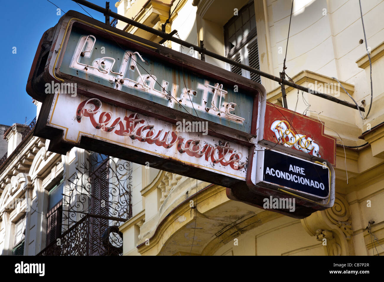 Hanging 50's bar neon sign, Havana (La Habana), Cuba Stock Photo - Alamy