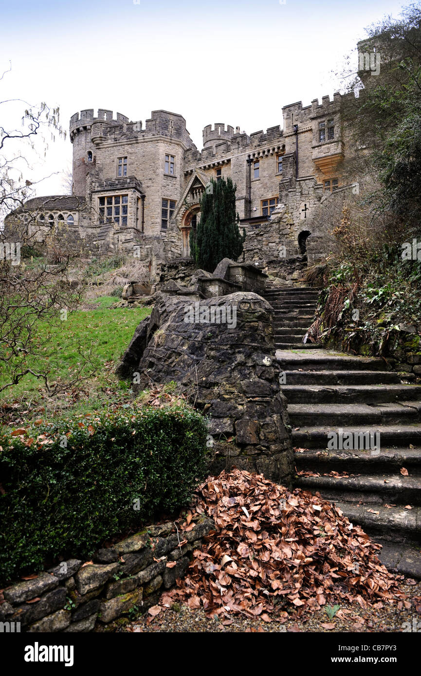 A pile of leaves and garden steps at Devizes Castle, Wiltshire UK Stock ...