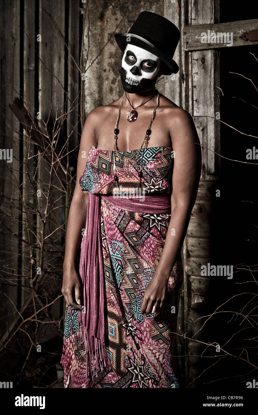 Voodoo priestess face paint hi-res stock photography and images - Alamy