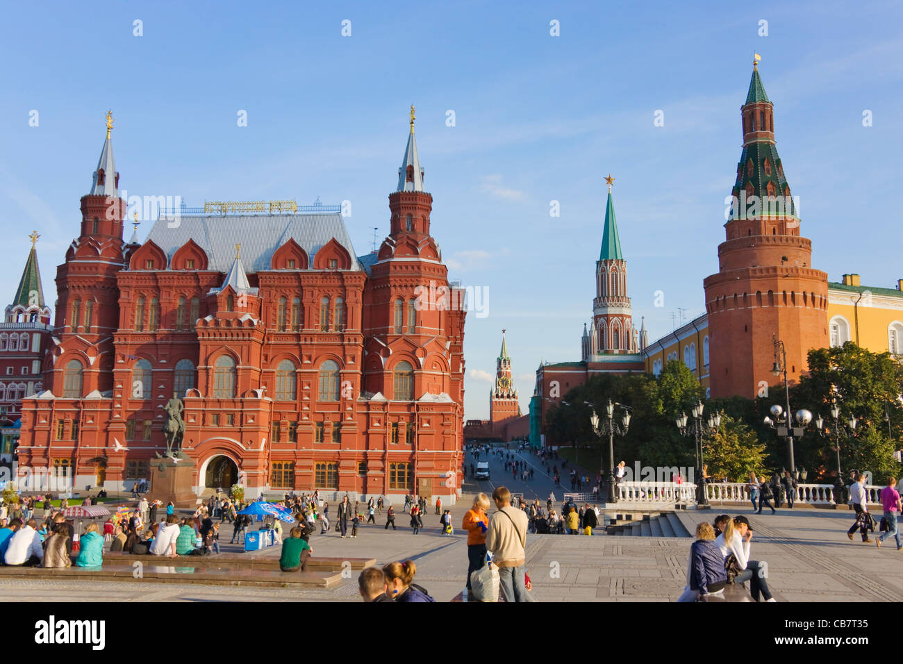 The State Historical Museum and tower on the Red Wall in Red Square ...