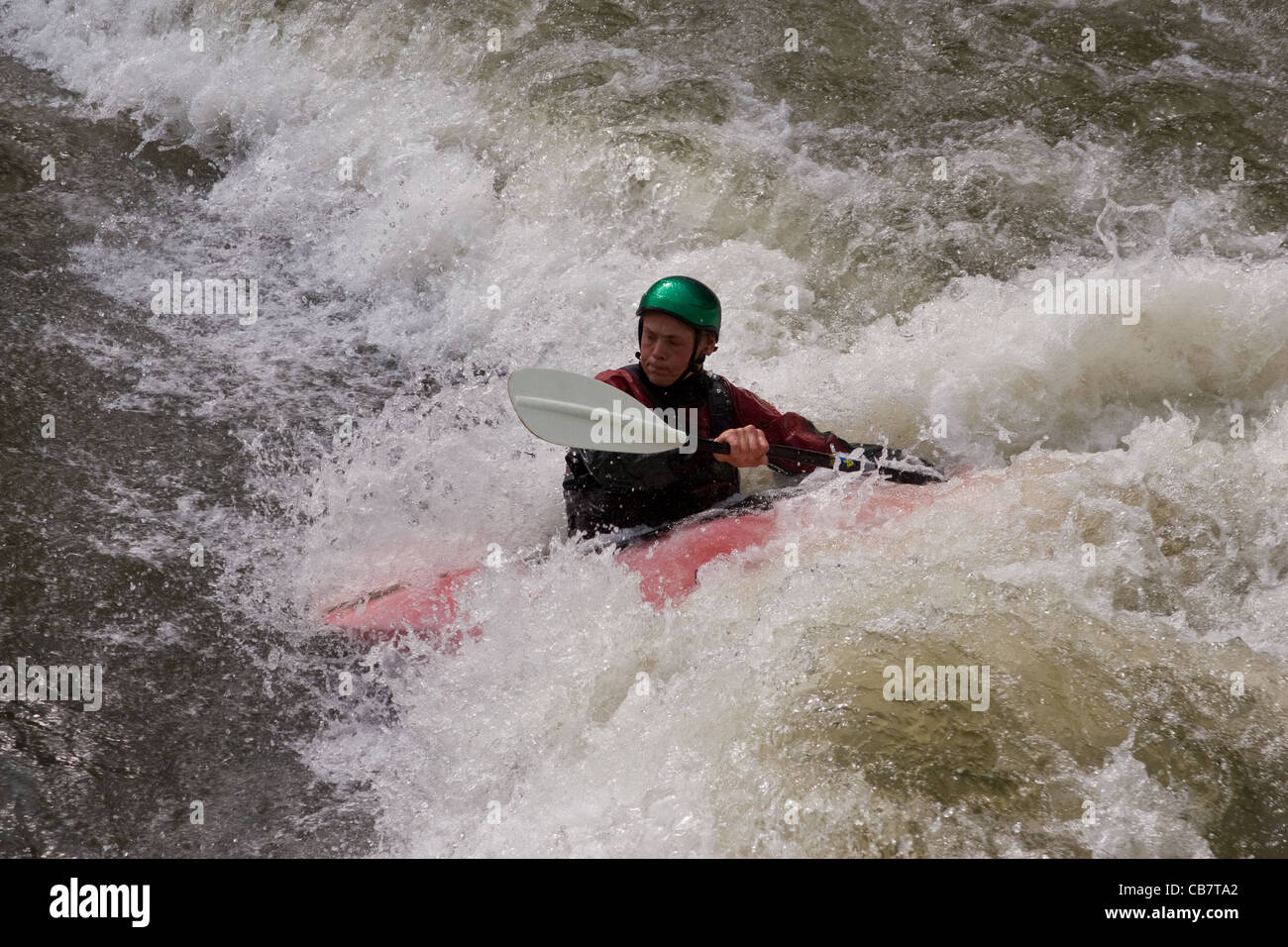 Person Concentrating On The Whitewater Stock Photo - Alamy
