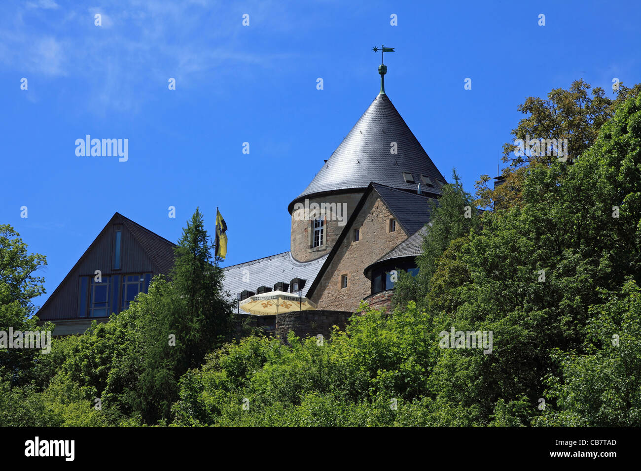 View of the castle Waldeck in the nature park Kellerwald-Edersee Stock ...