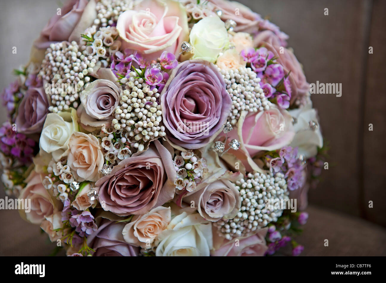 bridal bouquet of pink antique roses Stock Photo - Alamy