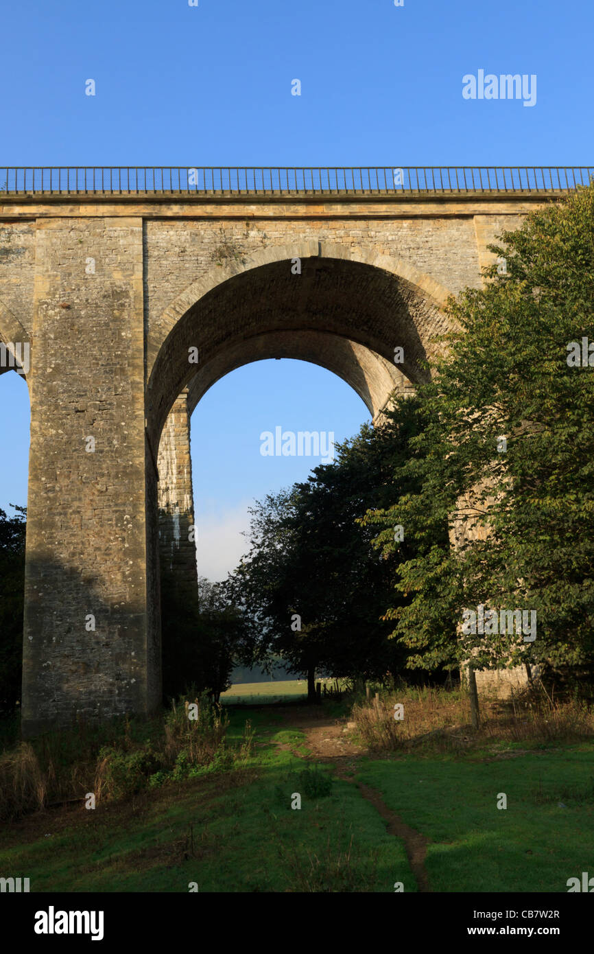 Chirk Aqueduct and Railway Viaduct in the Ceiriog Valley Stock Photo ...