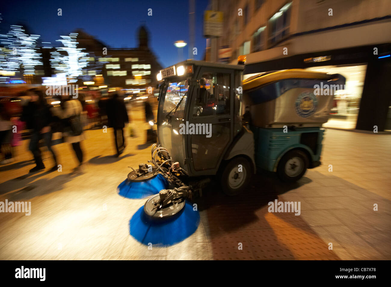 belfast city council street sweeper cleaning streets at night northern ...