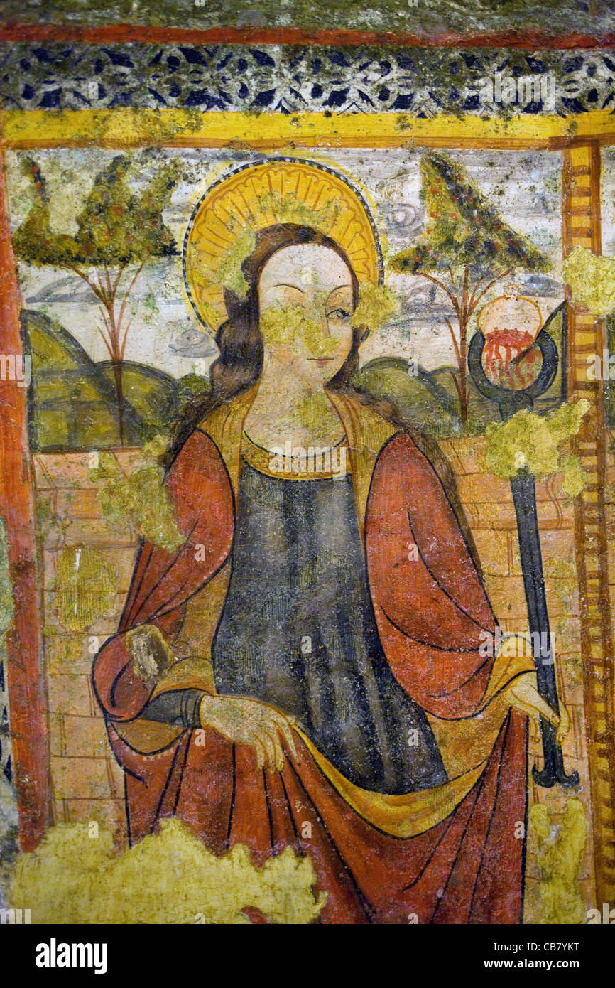 Rabat: St. Agatha's Catacombs - St Agatha fresco Stock Photo - Alamy
