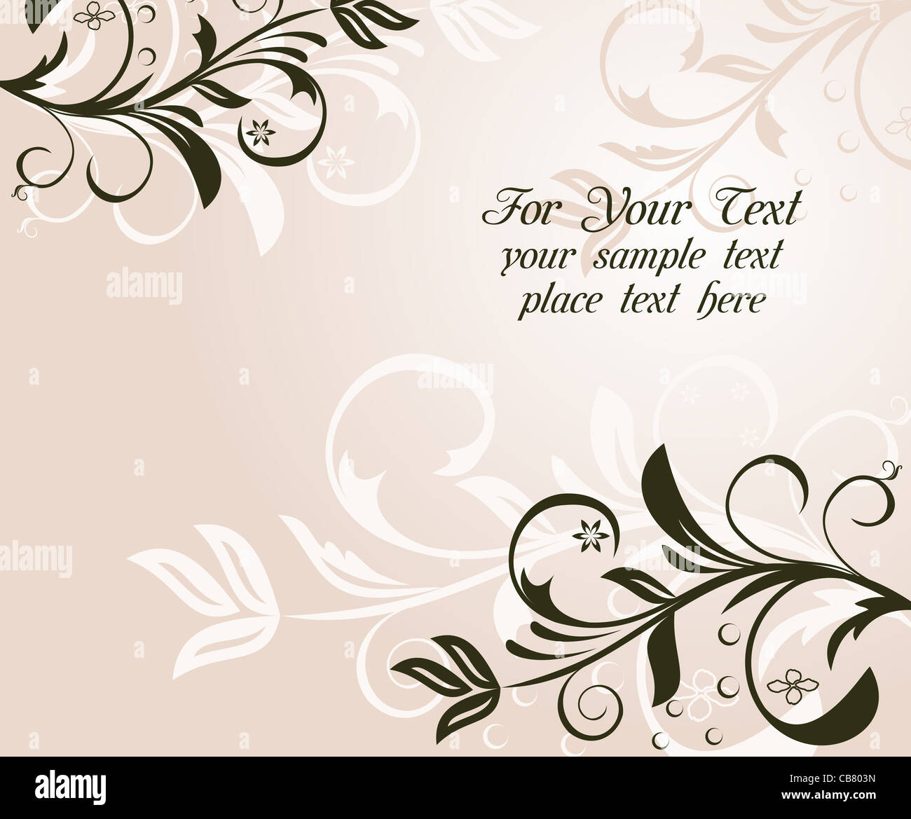 Illustration beige floral pattern ornament background - vector Stock ...