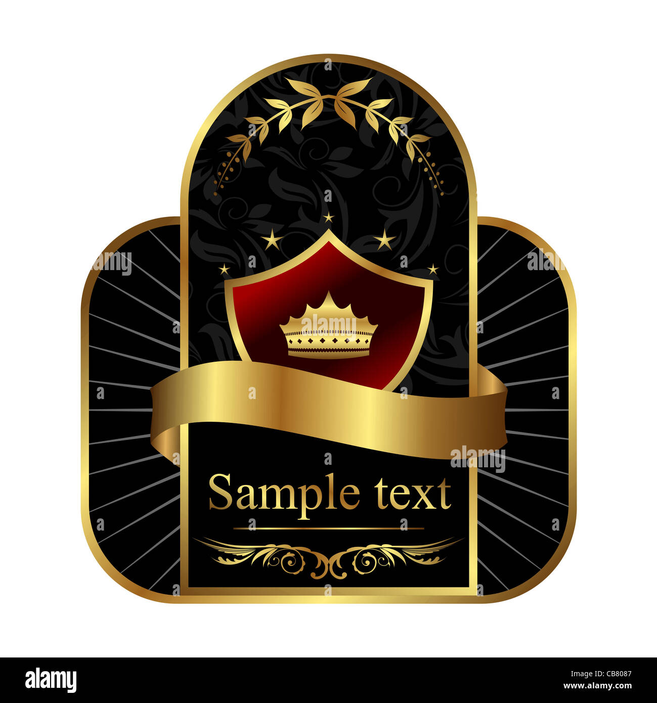 Golden royal label for design packing or wrapping - vector Stock Photo ...