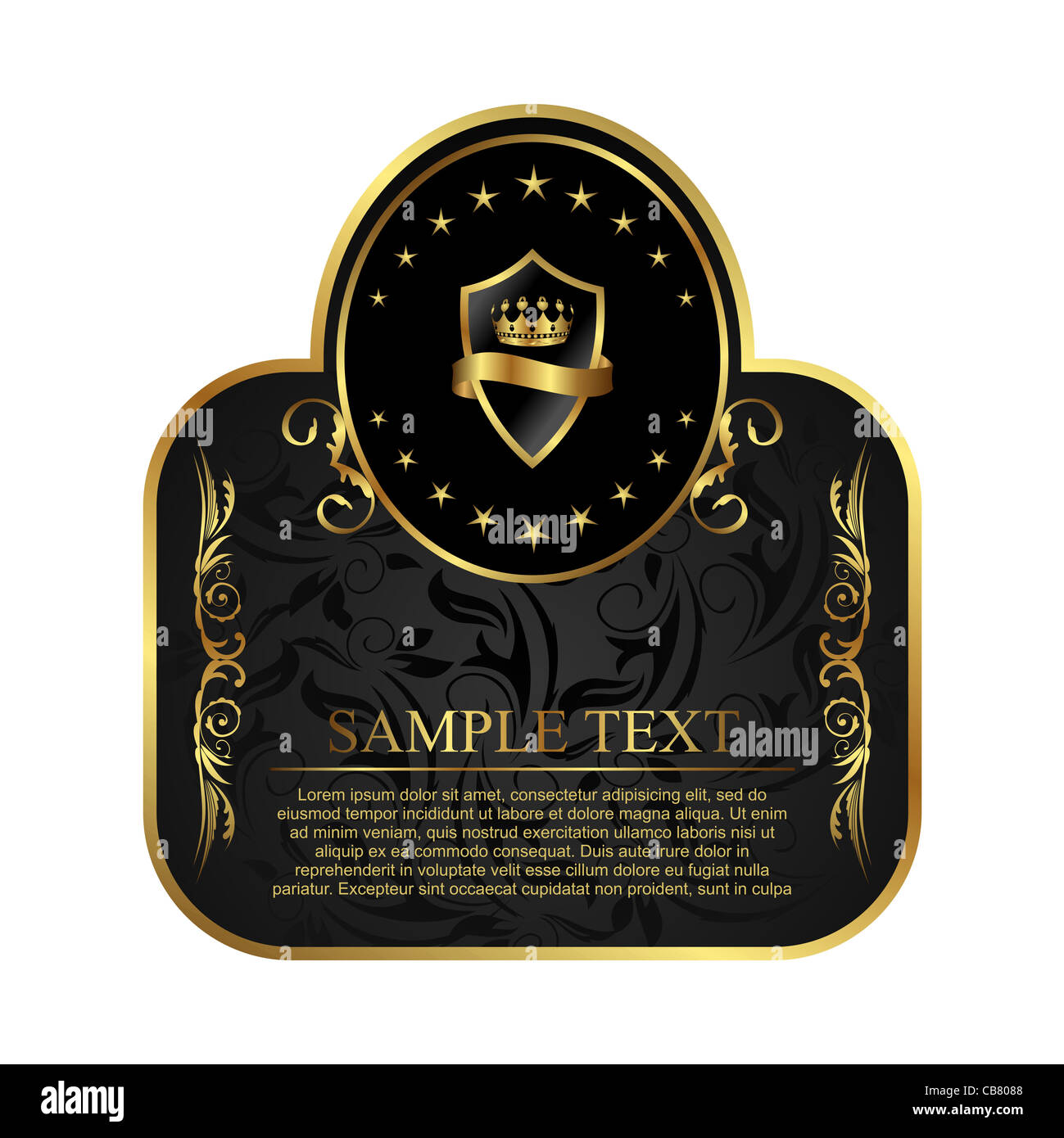 Golden royal label for design packing or wrapping - vector Stock Photo ...