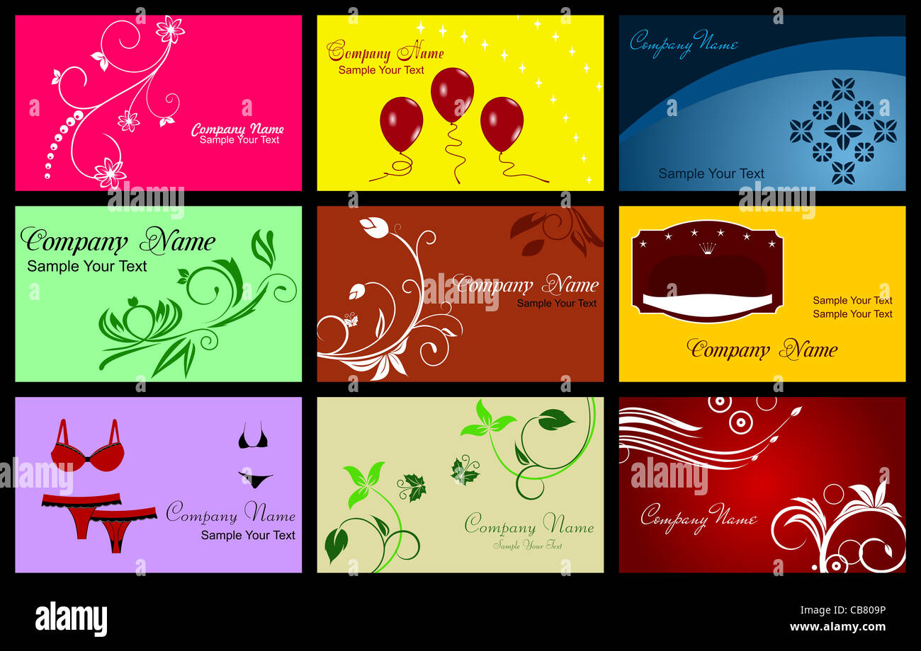 Various business cards templates set. Vector Stock Photo - Alamy