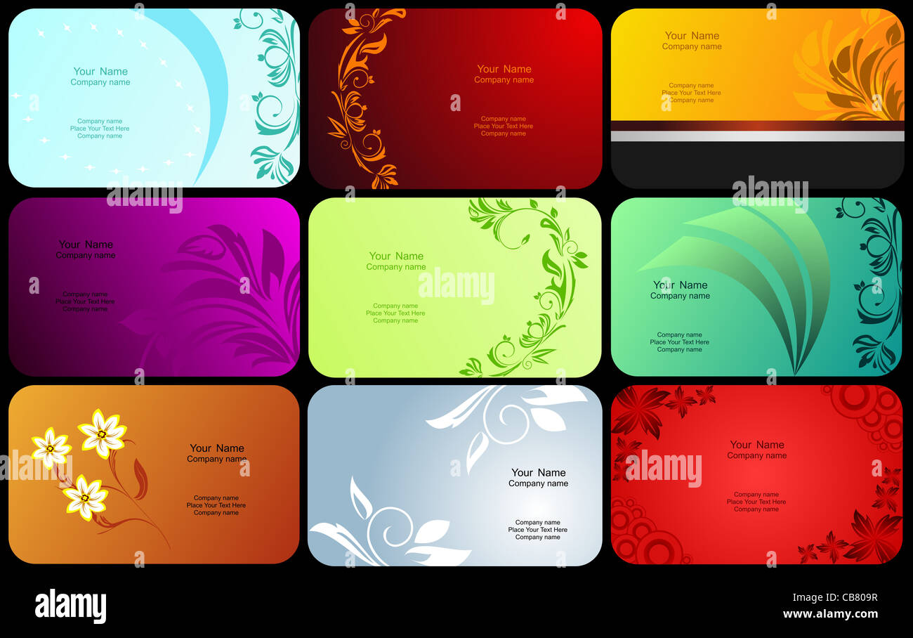 Various business cards templates set. Vector Stock Photo - Alamy
