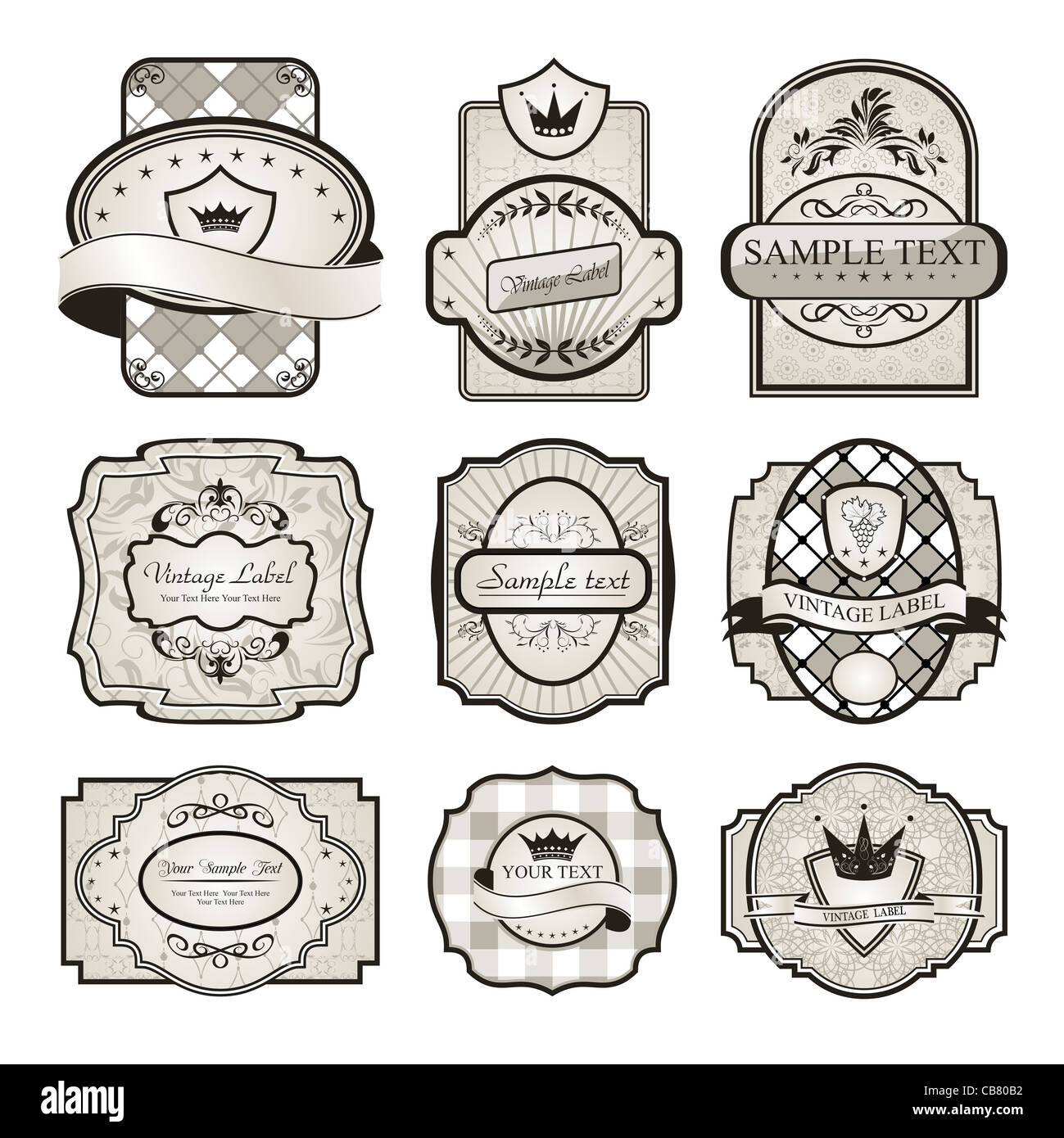 Illustration set retro variation vintage labels - vector Stock Photo ...