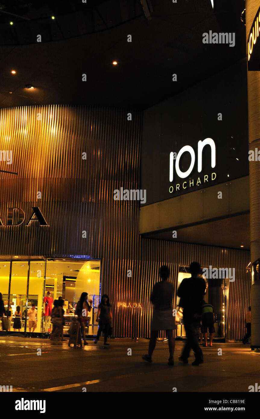 Entrance to ION Orchard shopping mall on Orchard Road, Singapore Stock ...