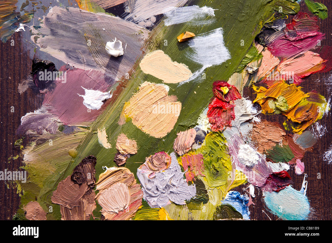 painters palette colors background and texture Stock Photo - Alamy