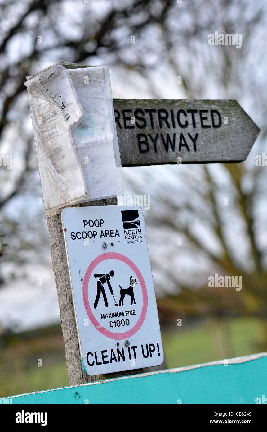dog owners warning sign Stock Photo - Alamy
